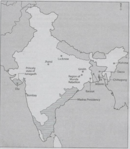 WBBSE Solutions For Class 10 History Map Pointing - WBBSE Solutions