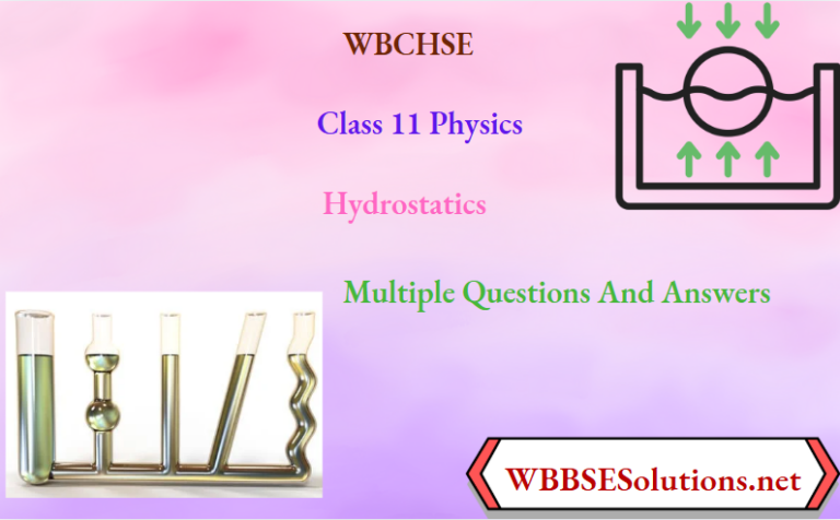 Hydrostatics Multiple Questions And Answers - WBBSE Solutions